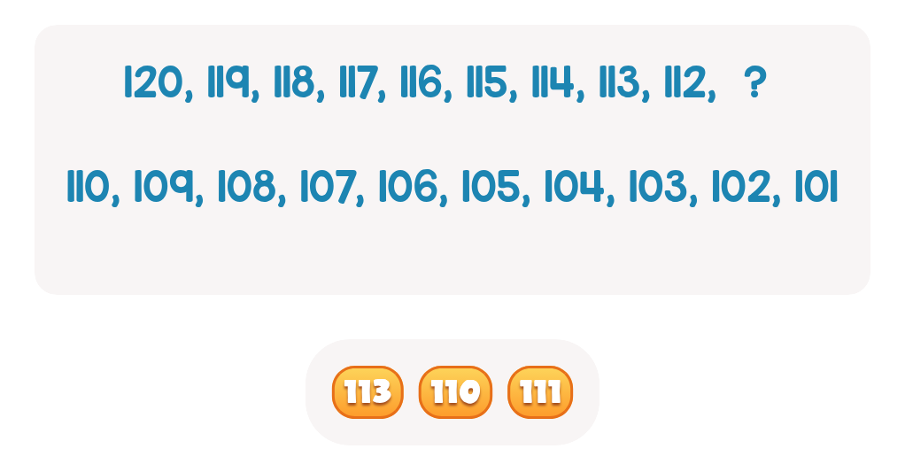 Counting Backward from 120 Worksheets - Level 1