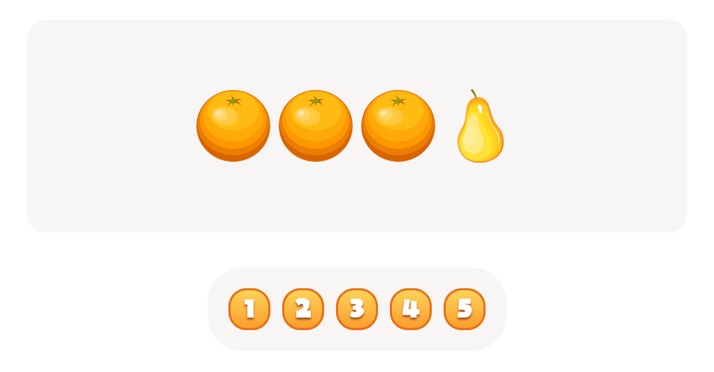 Count the Oranges, Math, Counting, Count up to 5 worksheet for Pre-K grade