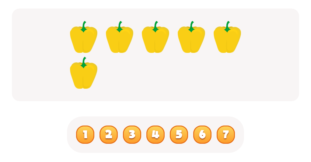 Count the Peppers, Easy Math, Counting, Count up to 6 & 7 worksheet for ... Count the Peppers, Easy Math, Counting, Count up to 6 & 7 worksheet for ...