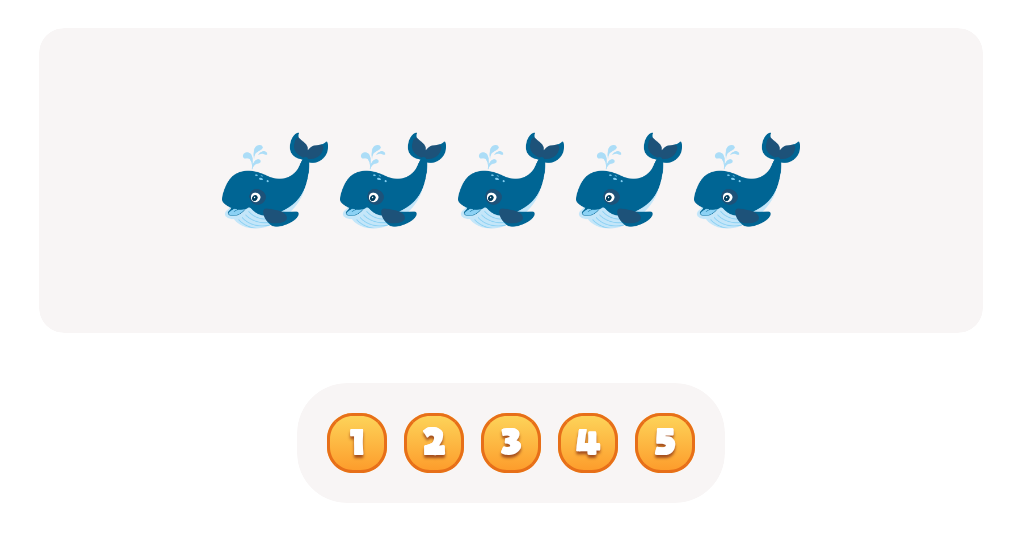 Count the Whales, Easy Math, Counting, Count up to 5 worksheet for Pre ...