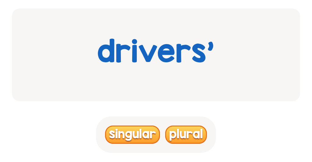 Plural Possessive Noun | Drivers’ | Grammar Lesson
