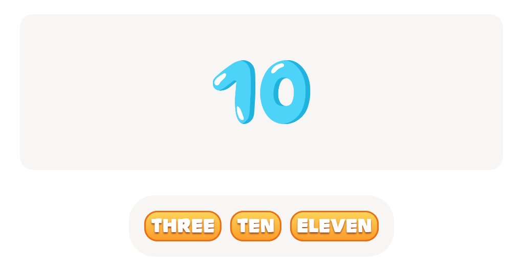 Number 10 recognition: Recognition: Discover the numbers from 0 to 20