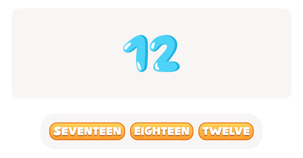Number 12 Recognition: Discover the numbers from 11 to 19