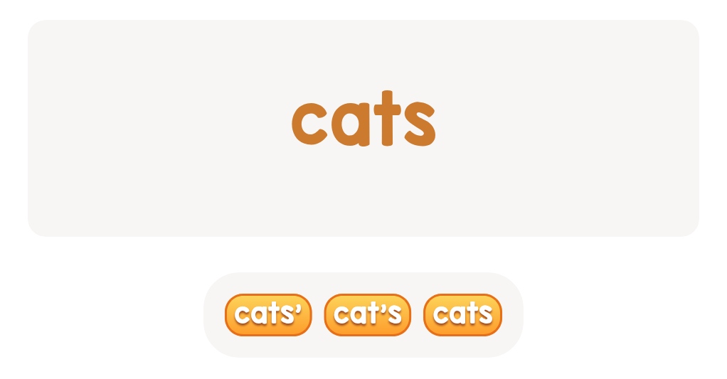 Building Possessive Nouns: ’cats’ – English Worksheet Grade 1