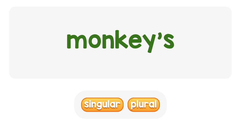 Singular Possessive Noun Example | Monkey’s | L.1.1.B