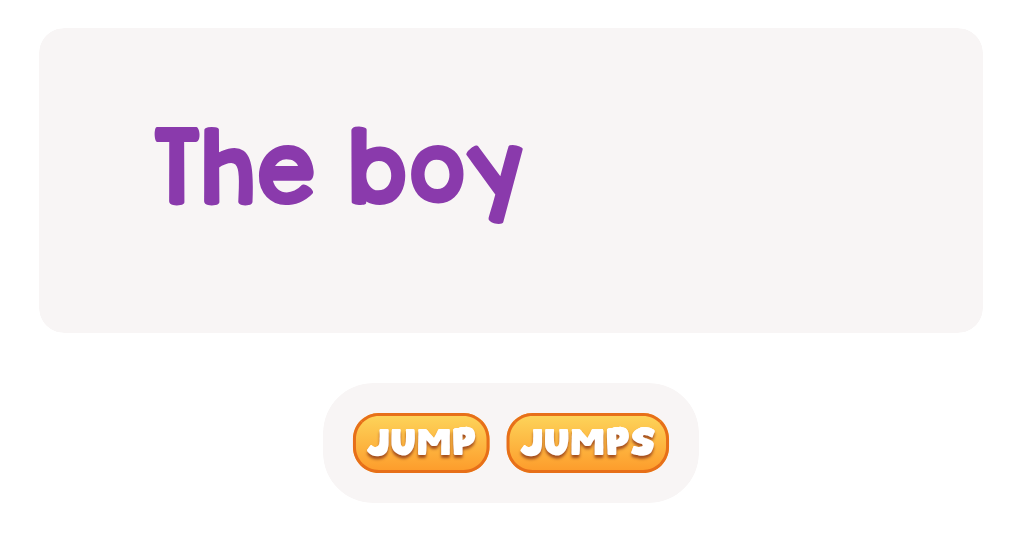 Subject-Verb Match for Grade 1: Using the Correct Form with 'The boy ...