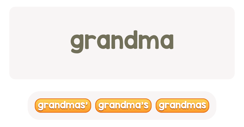 Grammar for Kids: Possessive Forms of ’grandma’