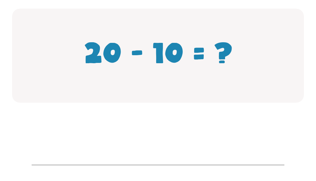Subtracting Ten Worksheet - Enter the Correct Answer for 20 - 10