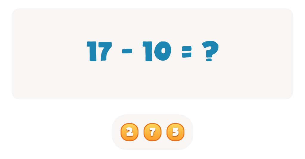 Math Subtraction Facts Level 1 Worksheets