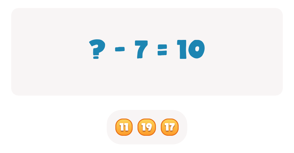 First Grade Subtraction Facts Review Quiz