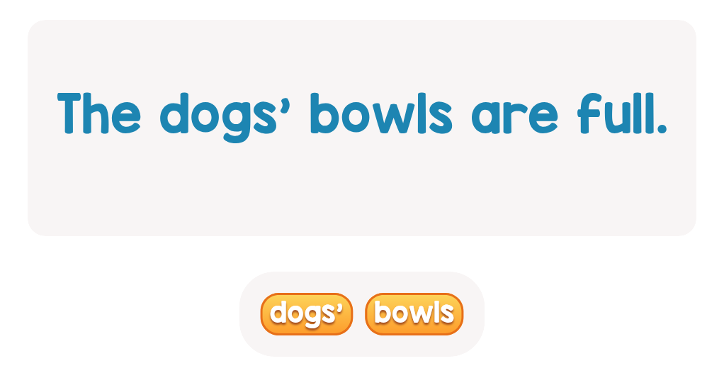 Teaching Possessive Nouns | Whose bowls are full? | Grammar Game L.1.1.B