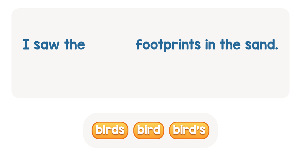 Bird’s Footprints: Grade 1 Possessive Nouns in Nature Sentences ...