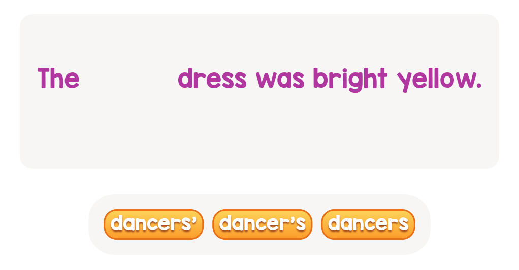 Dance and Dress Sentences: Dancer’s Bright Outfit | Grade 1 Grammar ...