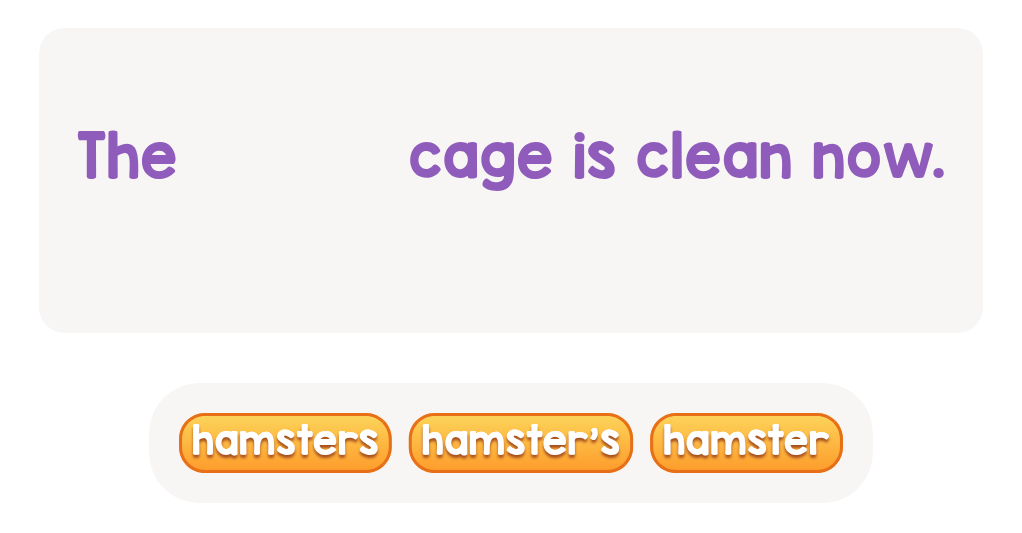 Possessive Grammar Worksheet for Grade 1: Hamster’s Cage | English ...
