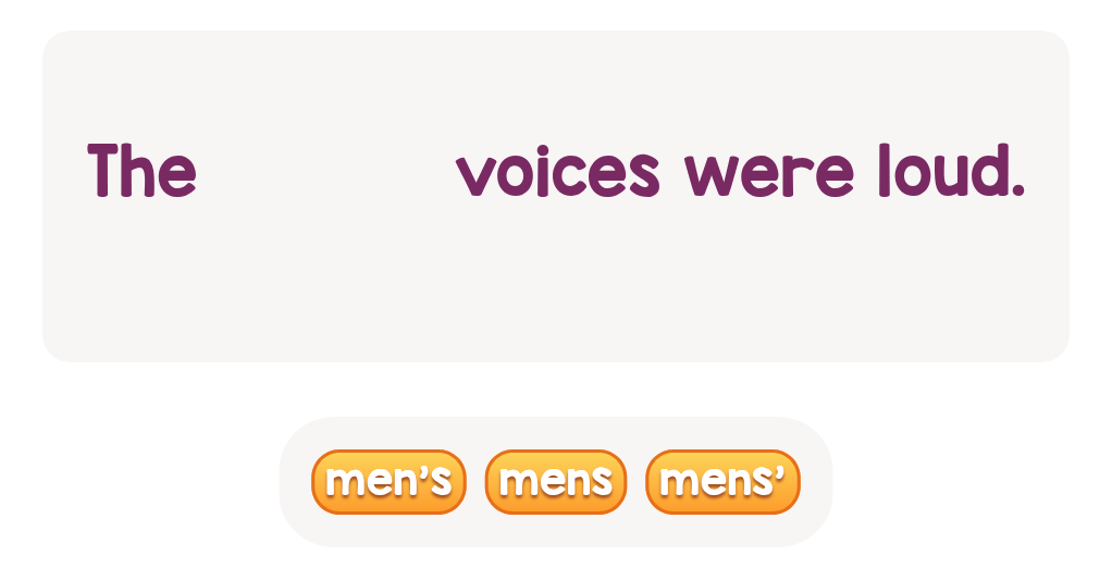 Possessive Pronouns in Sentences: Men’s Voices | 1st Grade English ...