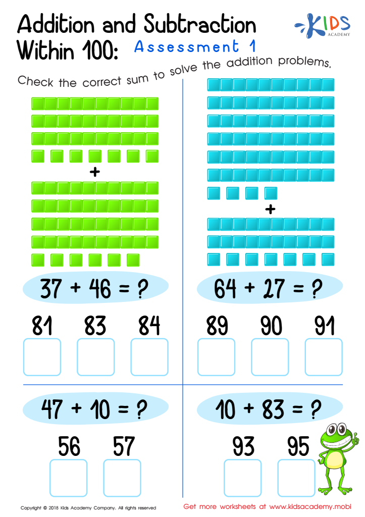 Addition To 100 Worksheets Worksheets For Kindergarten