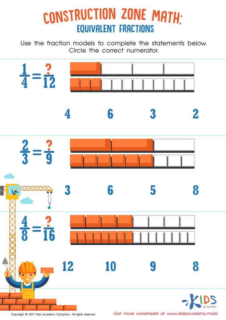 Grade 4 Math Worksheets Equivalent Fractions K5 Learning Equivalent 