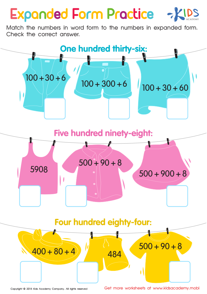Expanded Form Practice Worksheet Free Printable For Kids