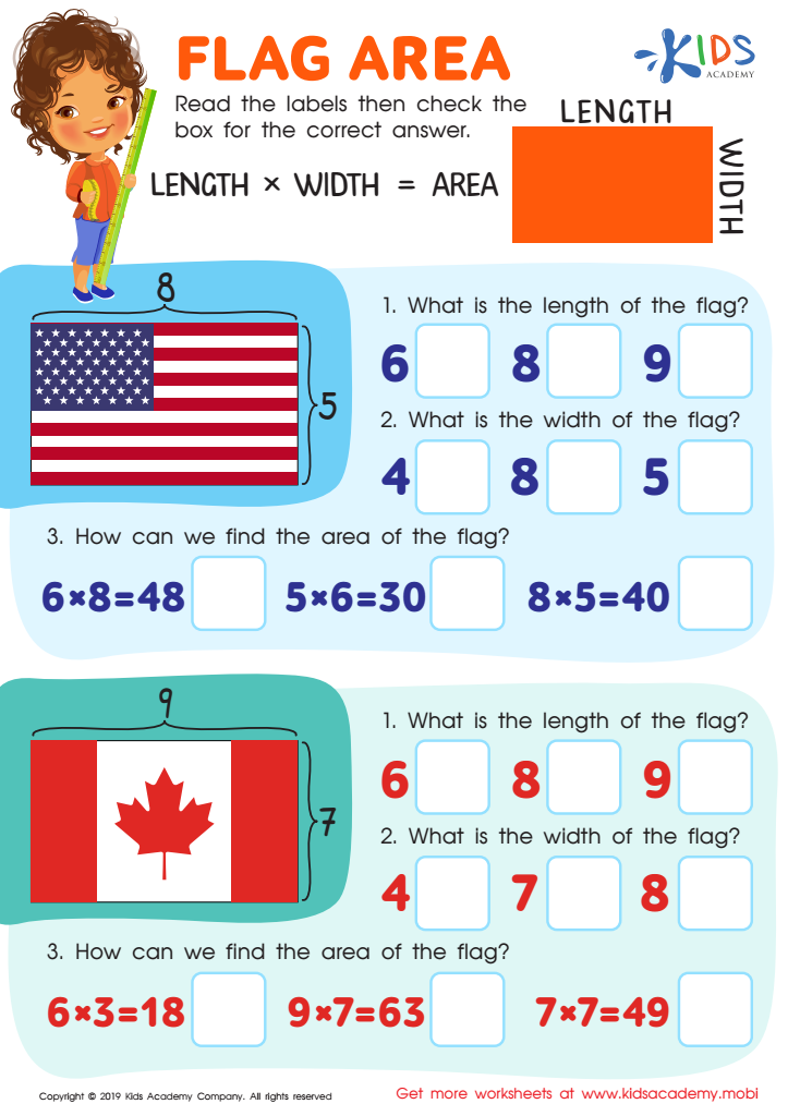 Grade 3 Tile Area Worksheet