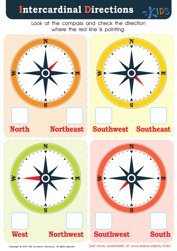 Cardinal Directions Worksheet