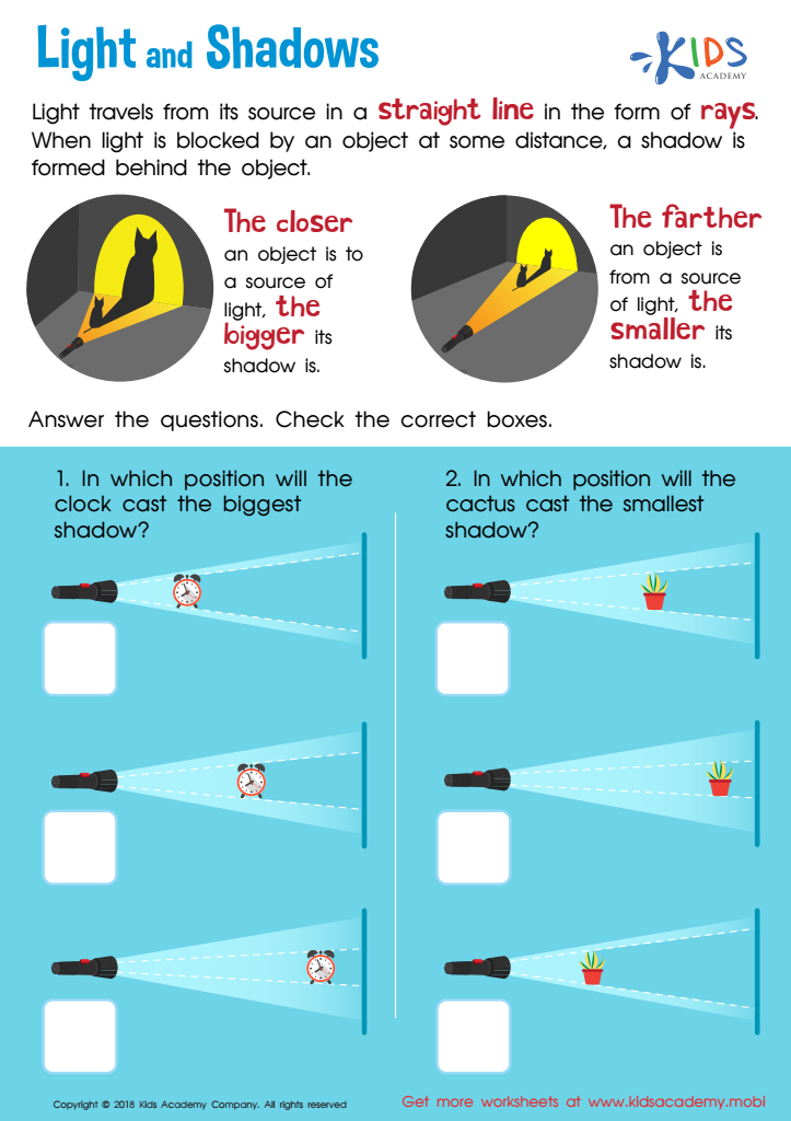 Light And Shadow Worksheet For Grade 3 Free Printable PDF For Kids Light And Shadow Worksheet For Grade 3 Free Printable PDF For Kids