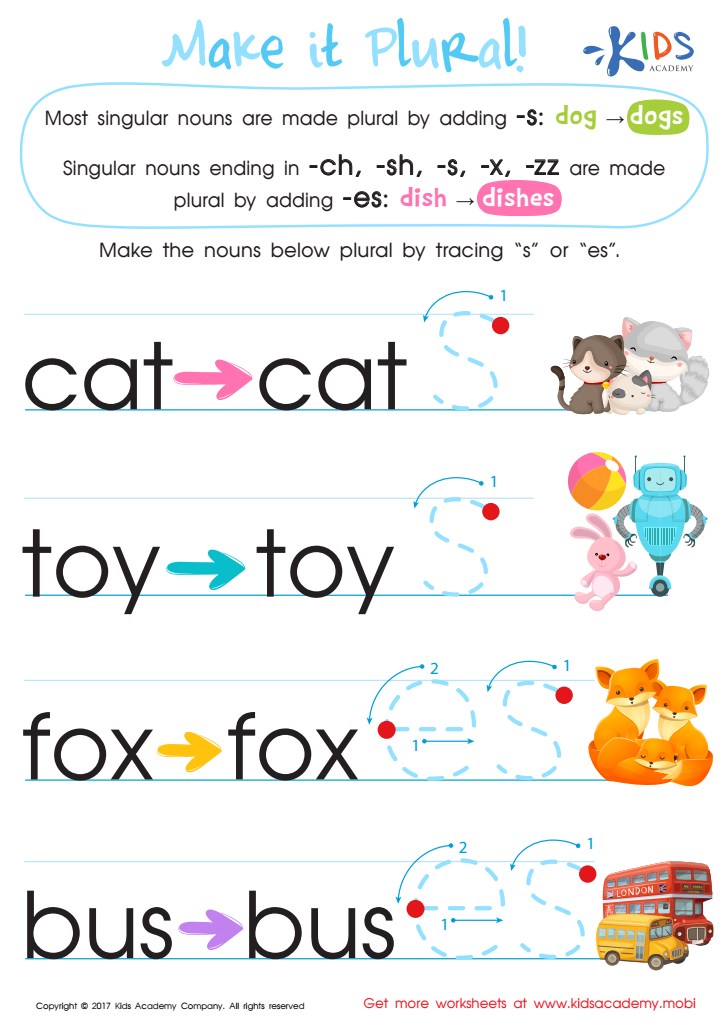 Make It Plural Worksheet Free Printout For Children