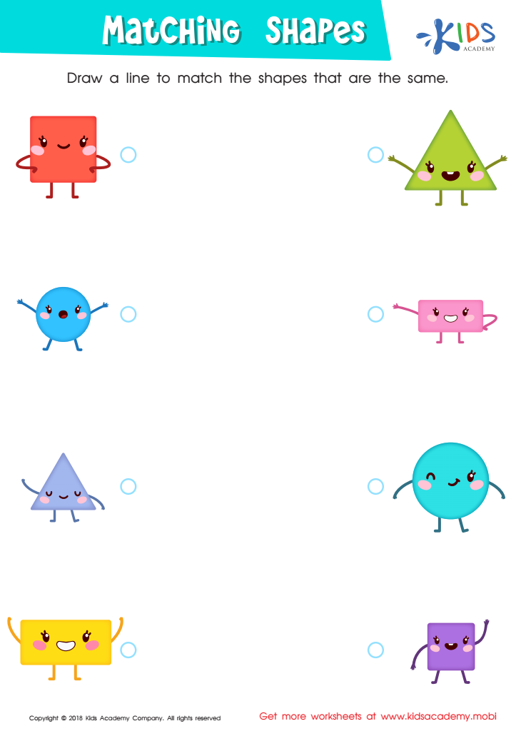 Matching Shapes Worksheet Printable PDF For Kids Matching Shapes Worksheet Printable PDF For Kids