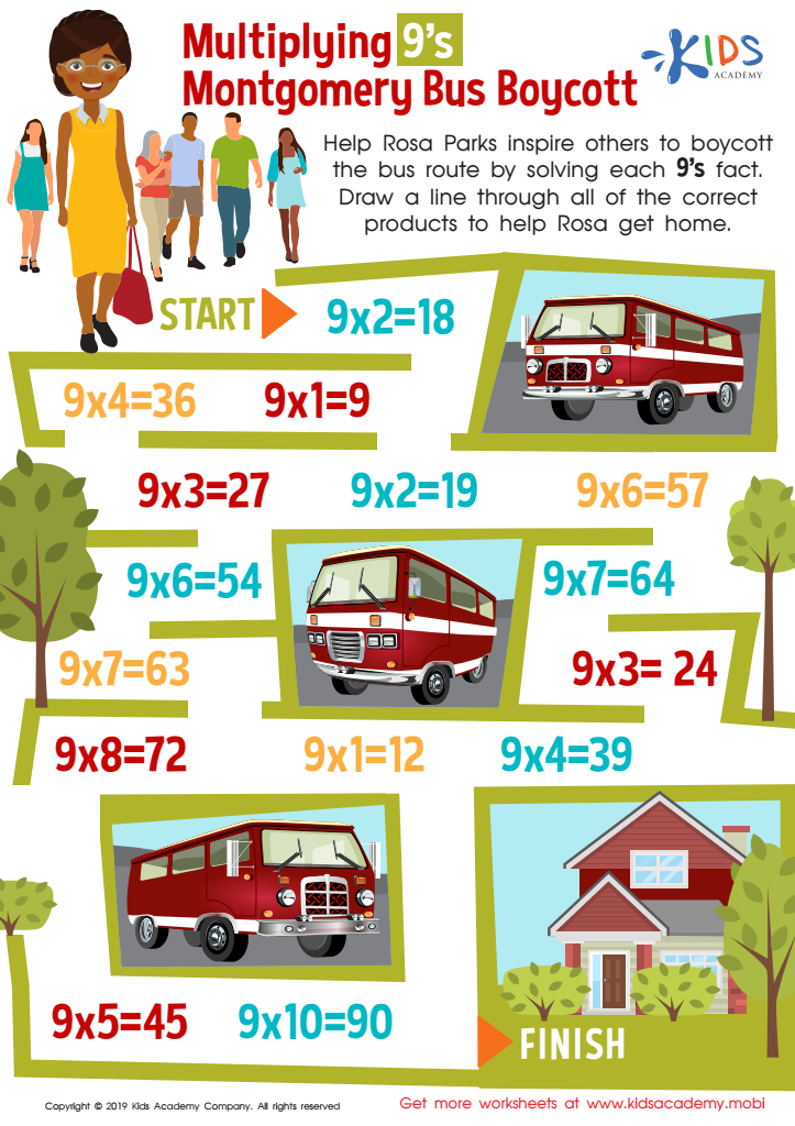 Multiplying 9 s Montgomery Bus Boycott Worksheet