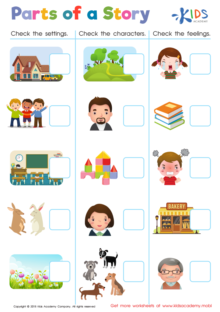 Parts Of A Story Worksheet Free Printable PDF For Kids Answers And 