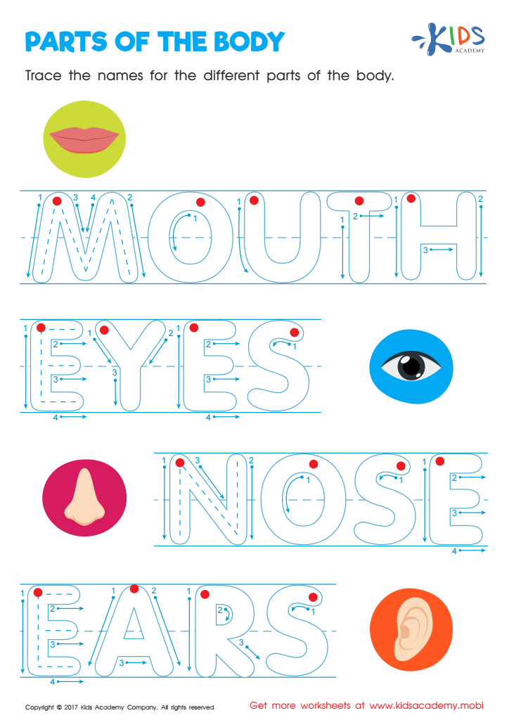 Parts Of The Body Worksheet Free Science Printable For Children