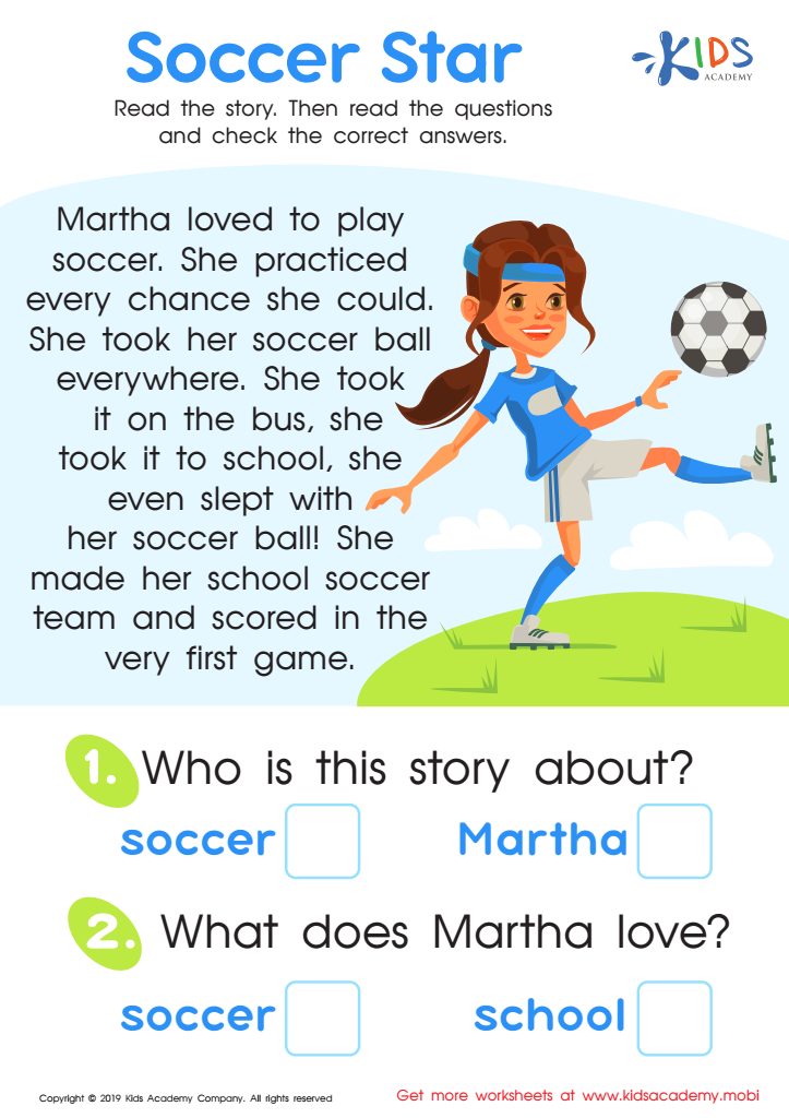 Soccer Star Worksheet For Kids