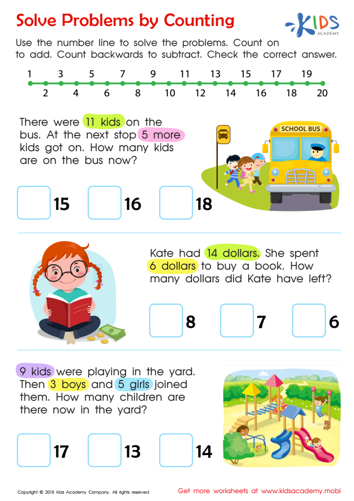 Solve Problems By Counting Worksheet Free Printable PDF For Kids