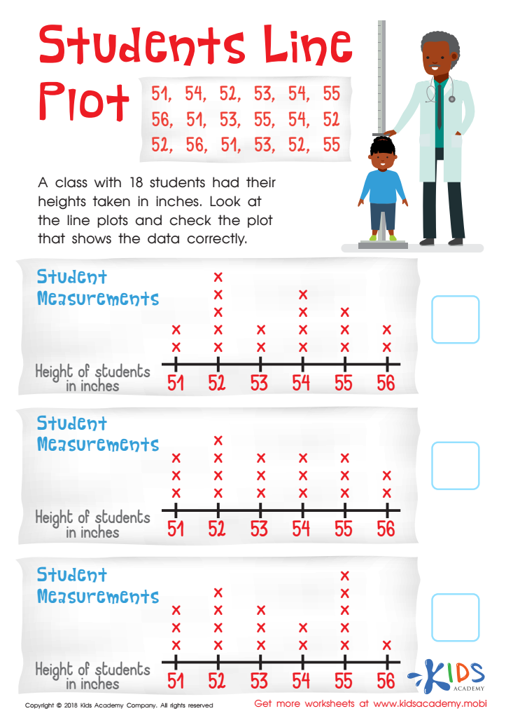 Students Line Plot Worksheet Printable PDF For Children