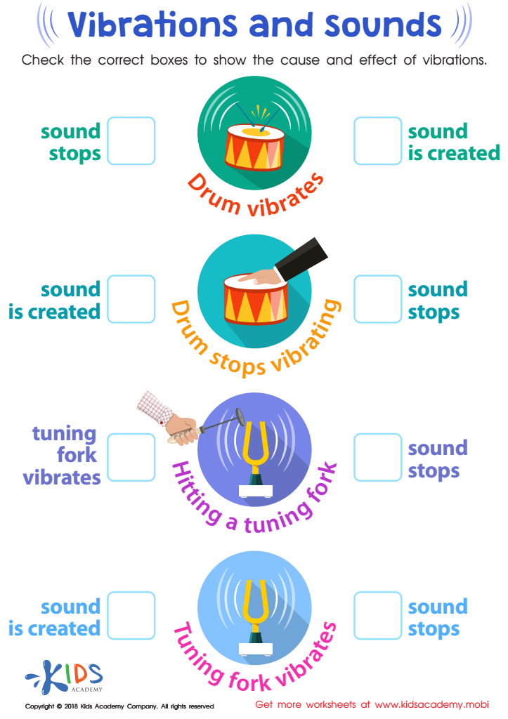 Vibrations And Sounds Worksheet For Kids
