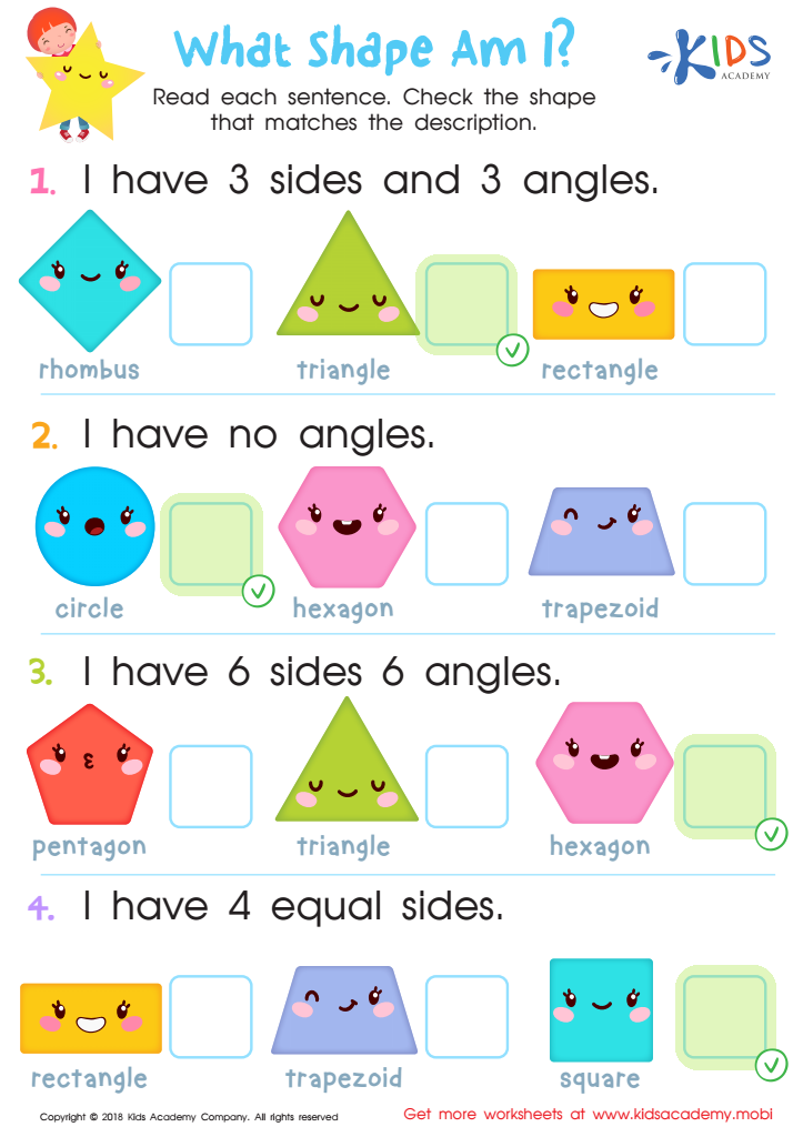 What Shape Am I Worksheet Printable PDF For Children Answers And What Shape Am I Worksheet Printable PDF For Children Answers And