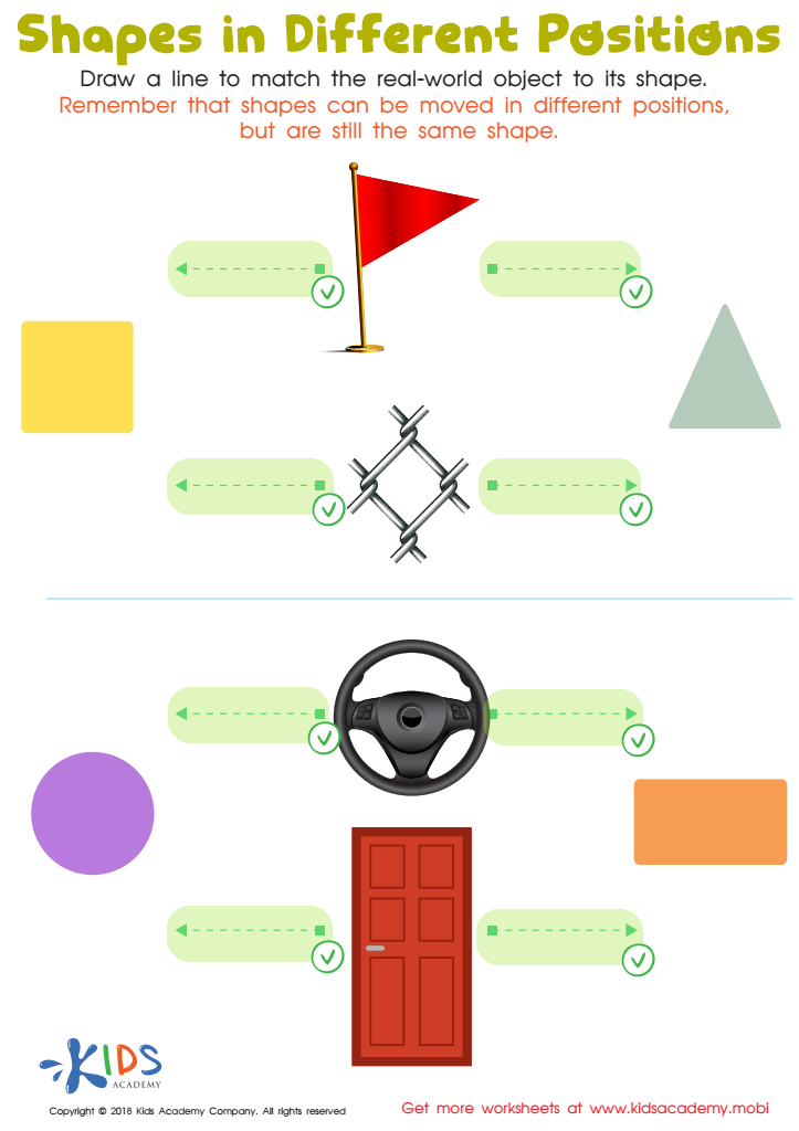 Shapes in Different Positions Worksheet: Free Printable PDF for ...