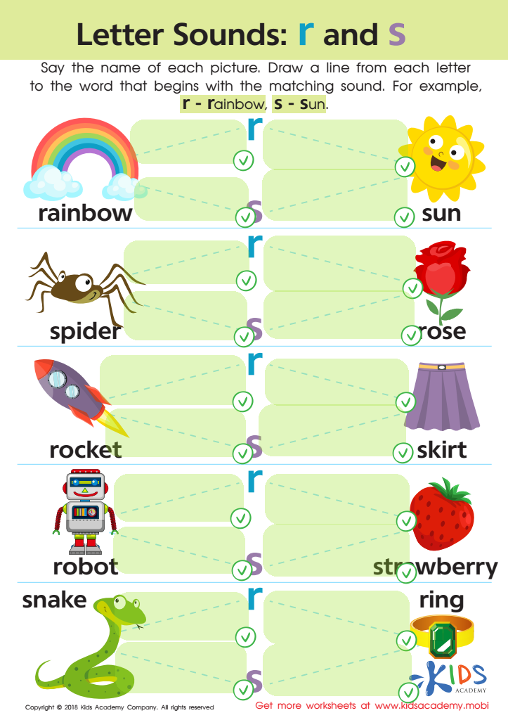 Letter R and S Sounds Worksheet: Free Phonics Printable for Kids ...
