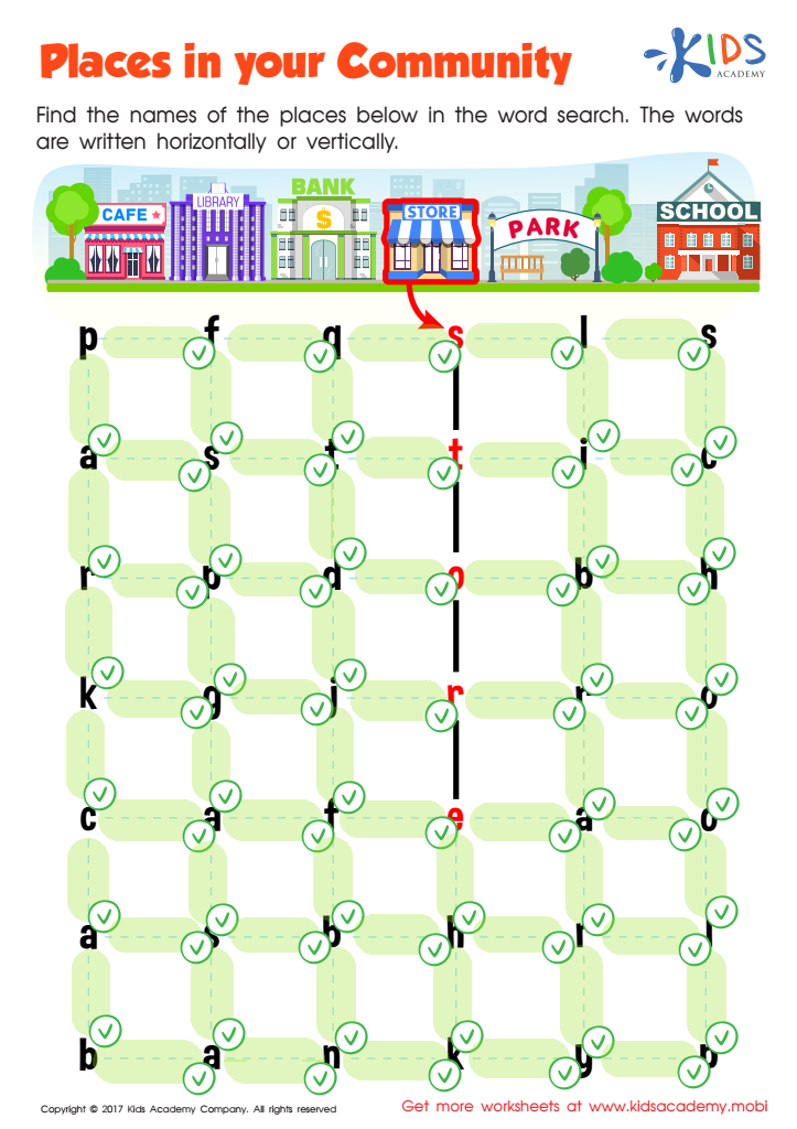 Places in Your Community Worksheet: Free Printout for Kids - Answers ...