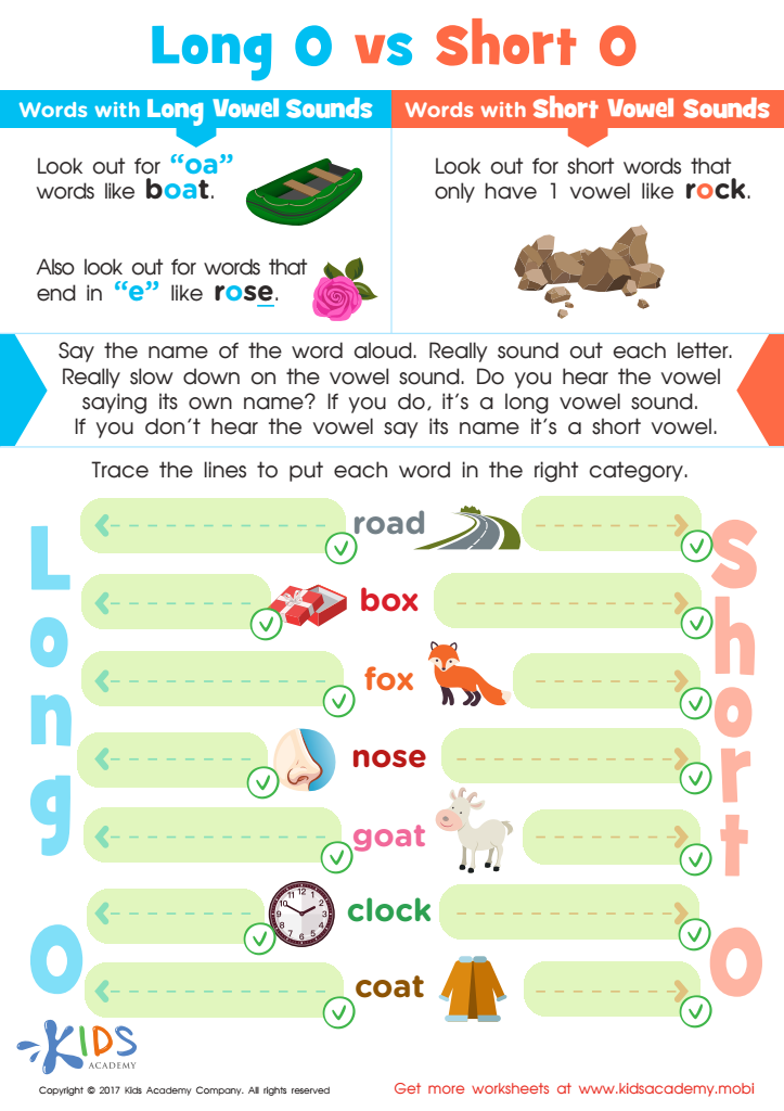 Long and Short Vowel O Spelling Worksheet: Free Printable for Kids ...